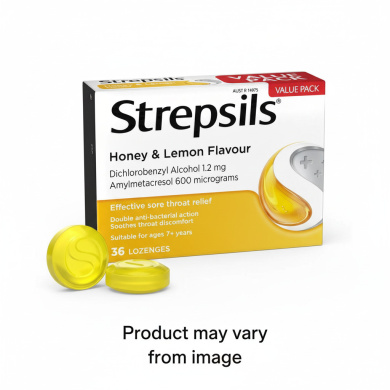 Strepsils Honey & Lemon Flavour Lozenges - 36 Lozenges (Value Pack) by ...